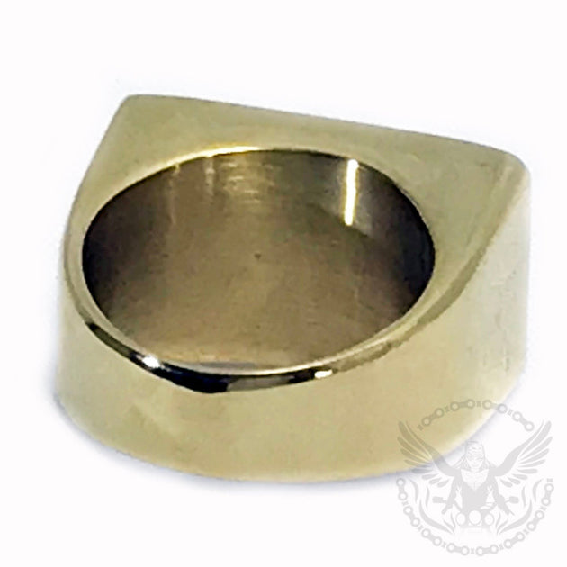 MC Motorcycle Club Ring - Gold and Black – Debria's Designs