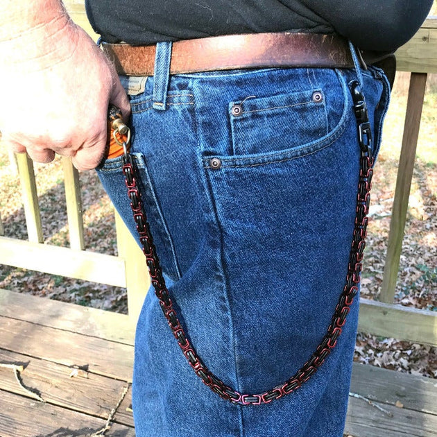 Mechanic Chain / Wallet Chain - Red and Gold – Debria's Designs